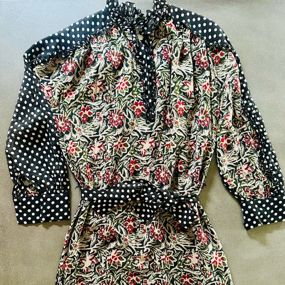 Antik Batik | Dresses | Antik Batik Black And Red Floral Polka Dot ...